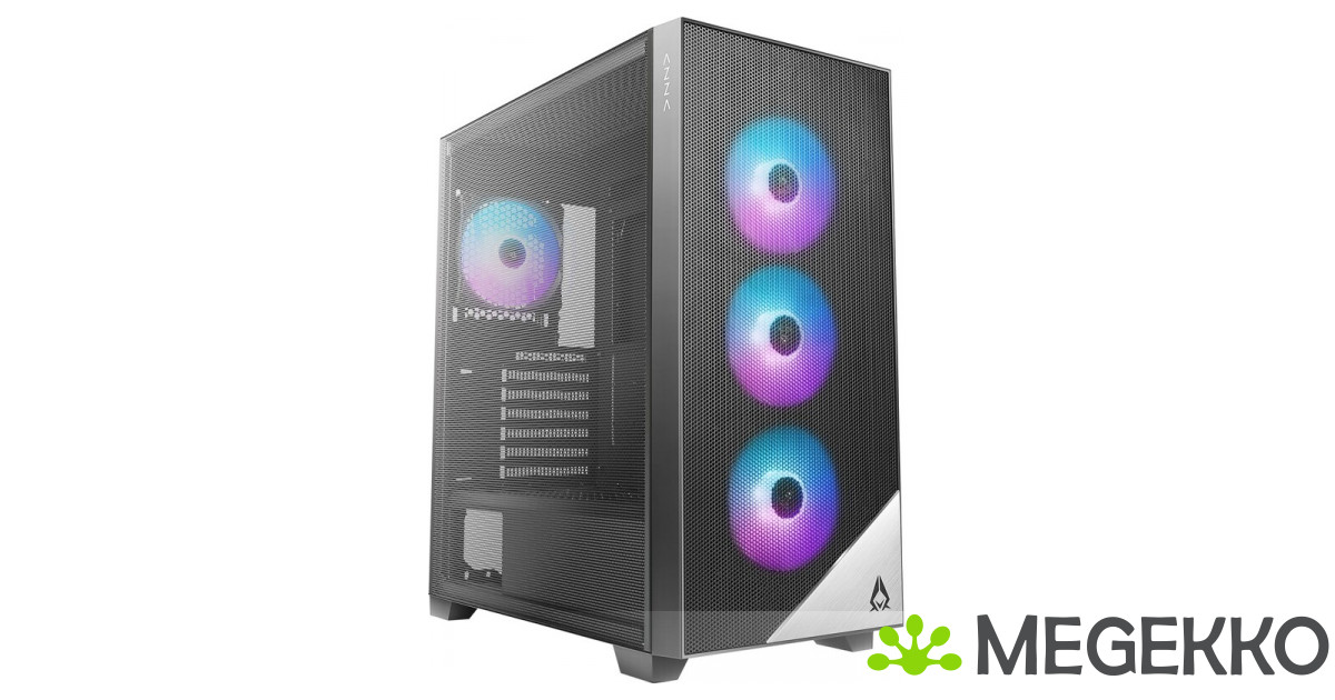 Megekko.nl - Azza CSAZ-480 computer Midi Tower Zwart Behuizing