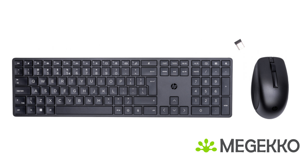 Megekko.nl - HP 650 draadloze - en combinatie in zwart toetsenbord en mui
