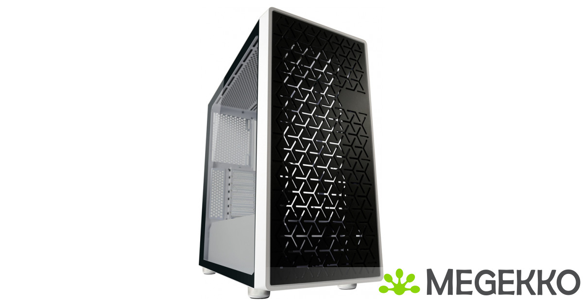 Megekko.nl - LC-Power Gaming 714W Midi Tower Zwart, Wit Behuizing