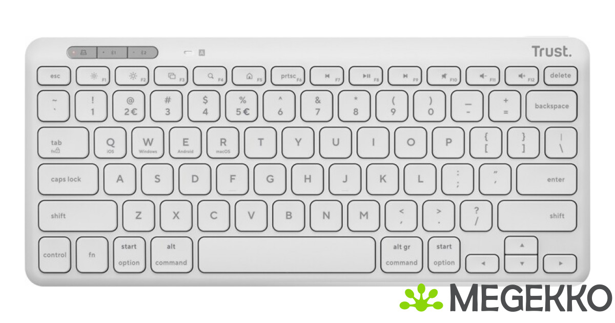 Megekko.nl - Trust Lyra Draadloos Wit toetsenbord