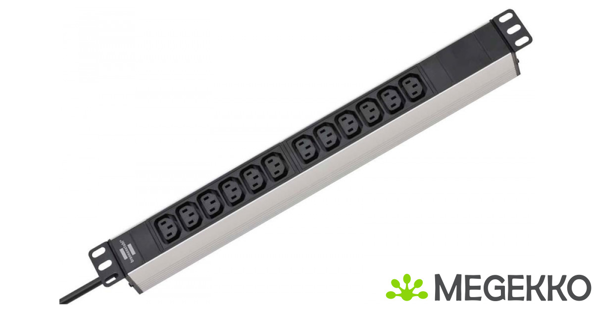 Megekko.nl - Alu-Line 19" Rack Mount Power Strip | IEC-320-C14 to 12x IEC