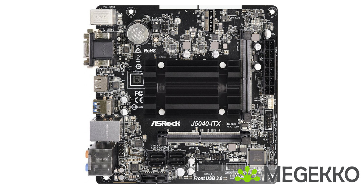 Megekko.nl - ASRock J5040-ITX moederbord met CPU