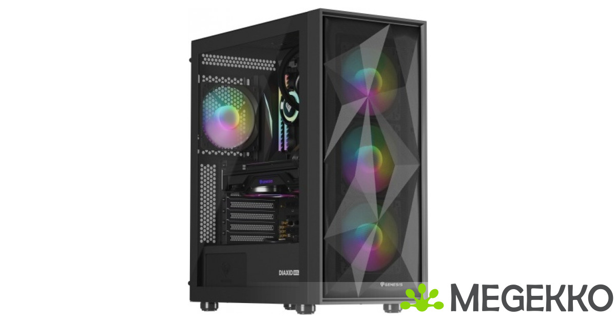Megekko.nl - GENESIS NPC-2172 Diaxid 605 ARGB Midi Tower Zwart Behuizing