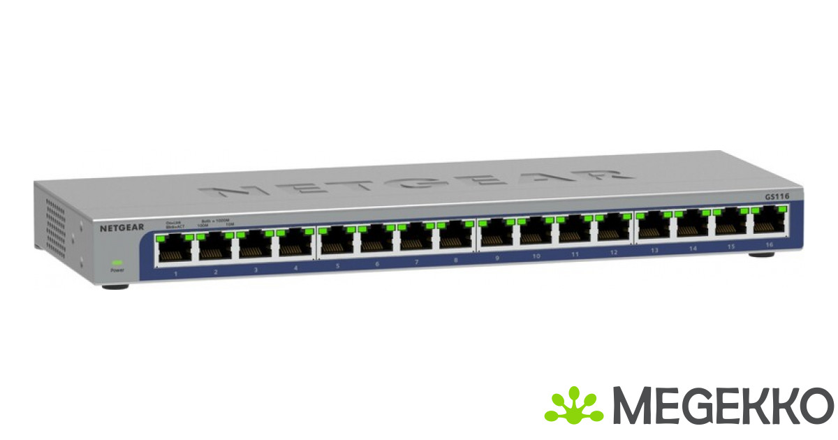Megekko.nl - Netgear GS116-300EUS 16-port ProSafe Unmanaged netwerk switc